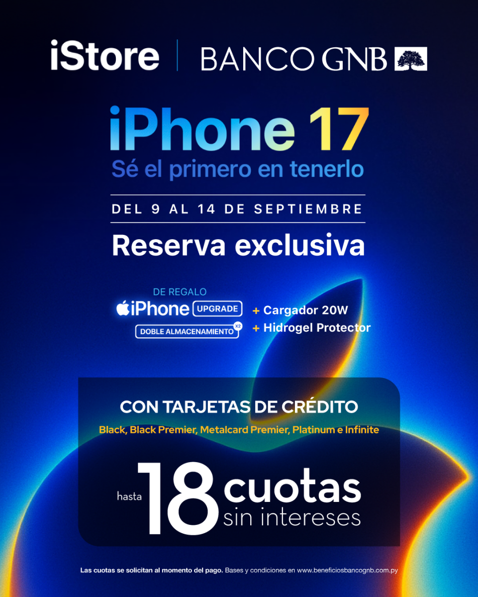 Banco GNB y iStore anuncian la reserva exclusiva del nuevo iPhone 17 – Revista PLUS